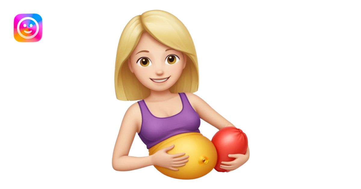 Girl with inflating belly emoji | AI Emoji Generator