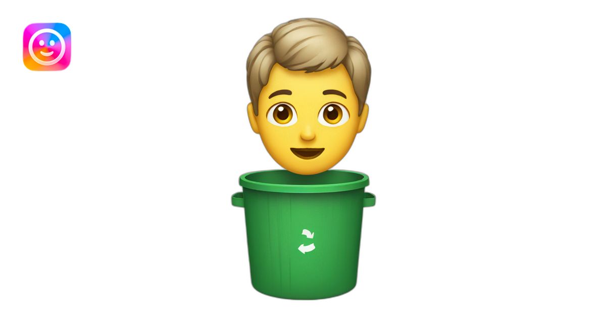 a person with short hair in a trash can emoji | AI Emoji Generator