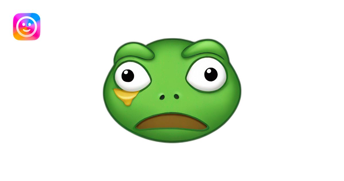 Pepe the frog crying of laugh emoji | AI Emoji Generator