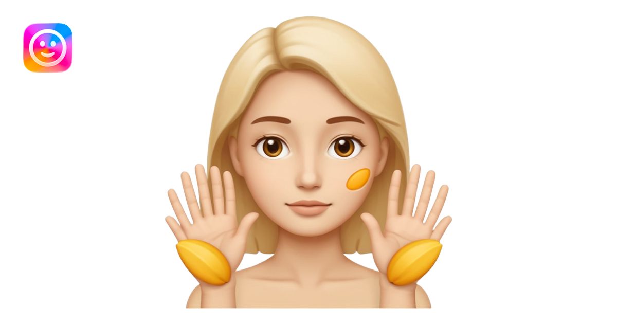Minimal emoji representing reduced facial puffiness, soft hand gesture ...
