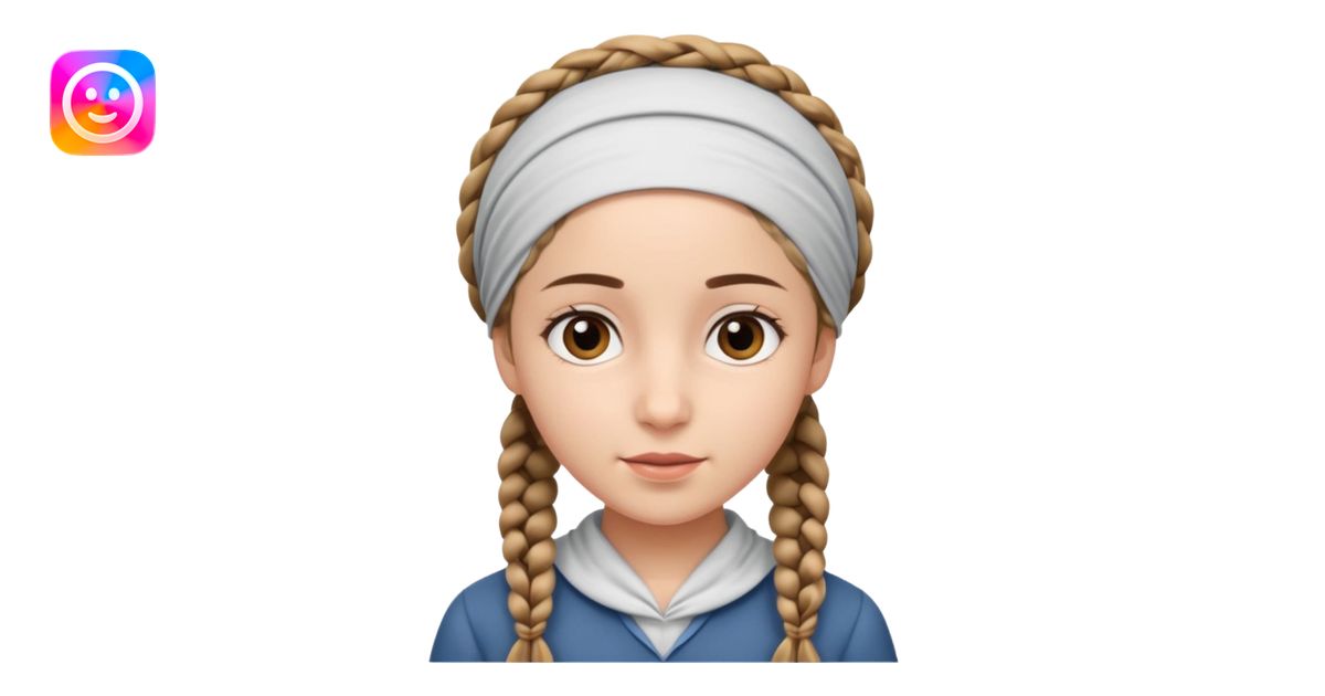 young modest jewish girl braids emoji | AI Emoji Generator