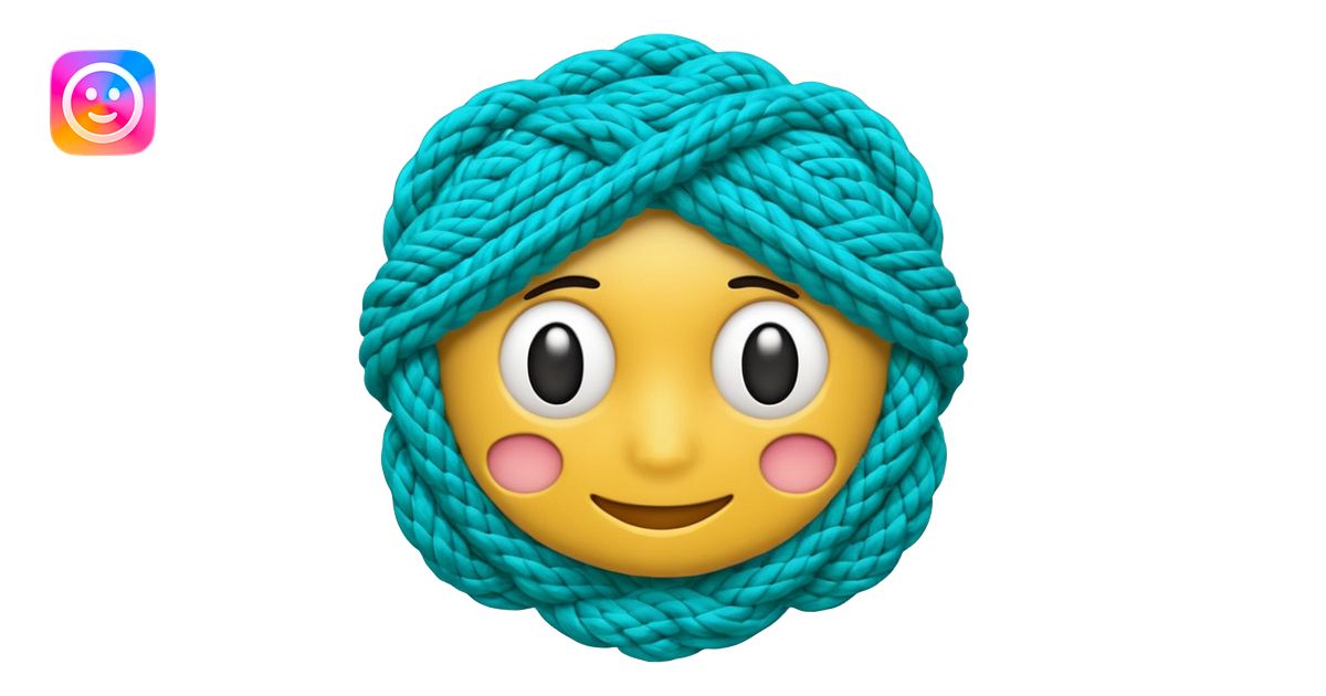 crochê na cor ciano emoji | AI Emoji Generator