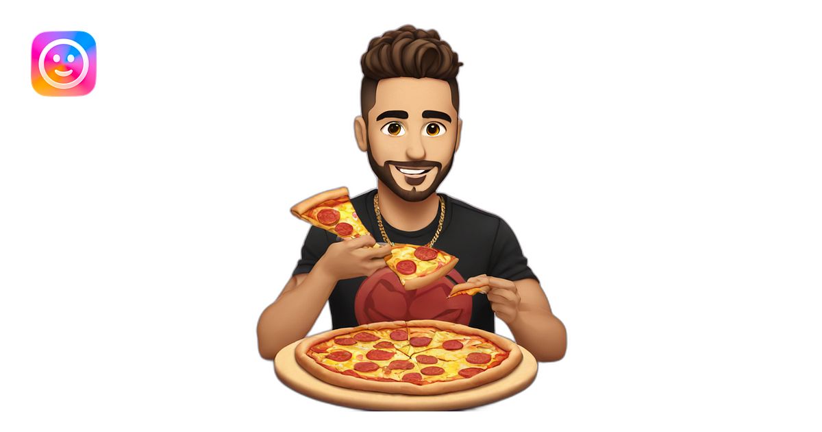 Maluma eating pizza emoji | AI Emoji Generator