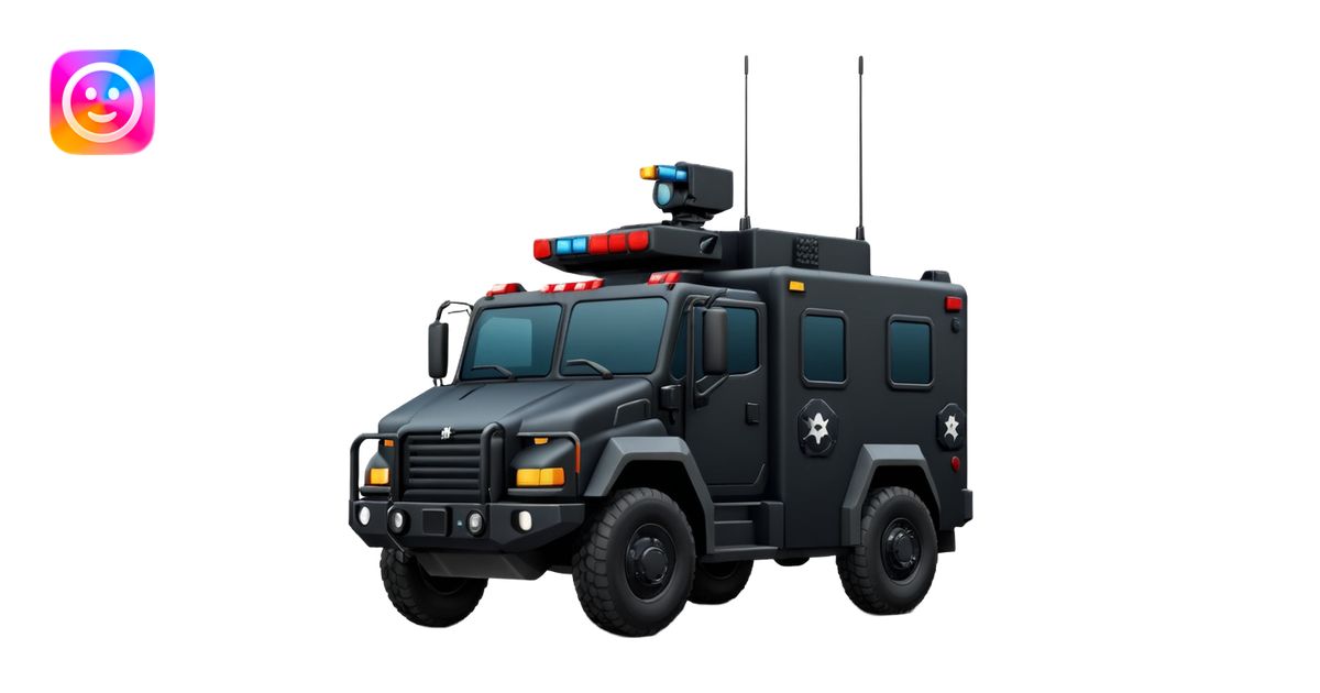 Need a SWAT truck emoji that I can copy and paste with no guns on top ...