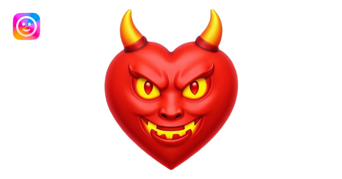 Devil heart neon emoji | AI Emoji Generator