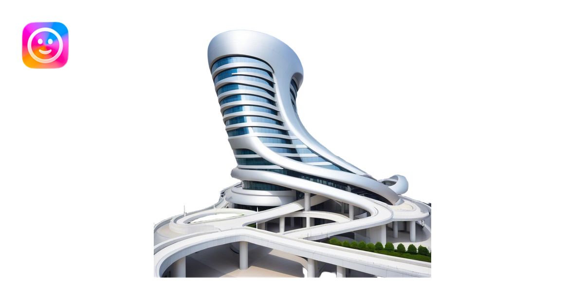 Realistic Dongdaemun Design Plaza (DDP) Landmark Emoji, featuring the ...