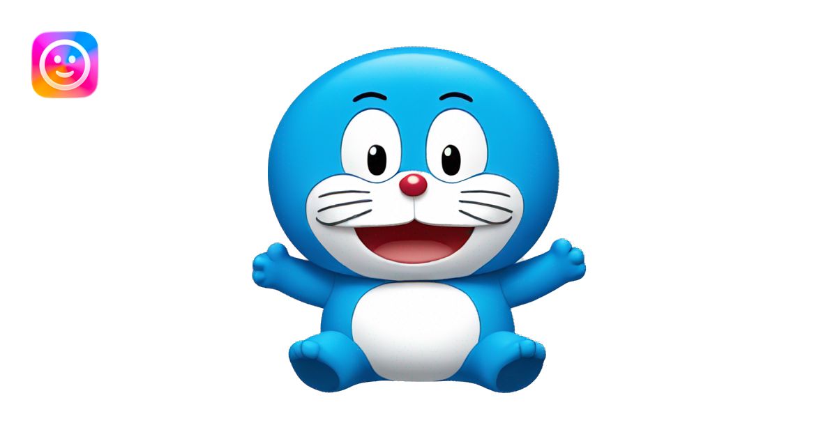 Doraemon with happy face emoji | AI Emoji Generator