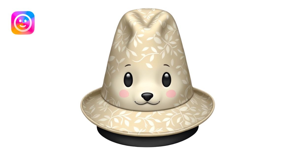 Chust style doppa hat with black base and white almond patterns emoji ...