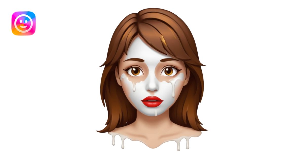 Brown Hair, Woman, white paint drip, face, hot, Sexy, lips emoji | AI ...