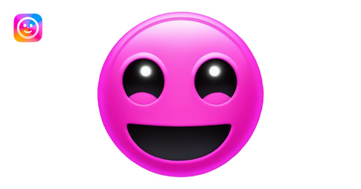Neon pink Pac-Man ghost emoji | AI Emoji Generator