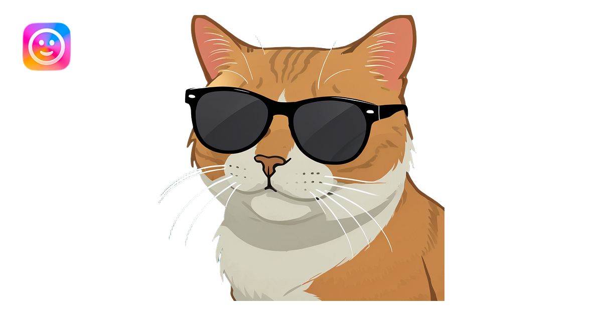 Cat with sunglasses meme | AI Emoji Generator