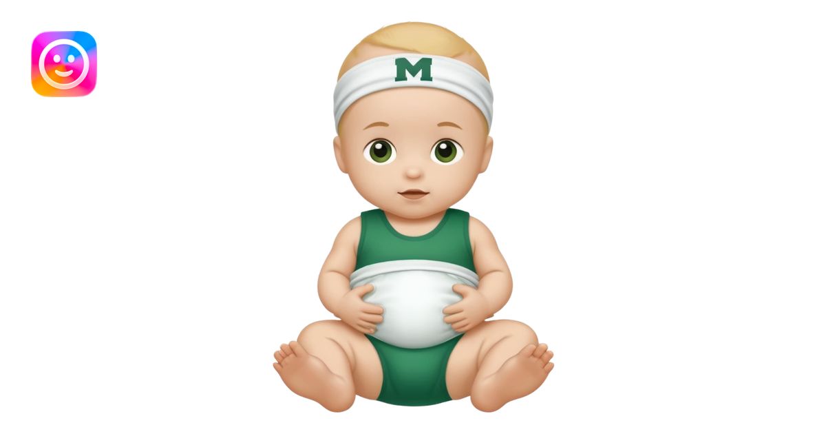 Michigan Spartans diaper emoji | AI Emoji Generator