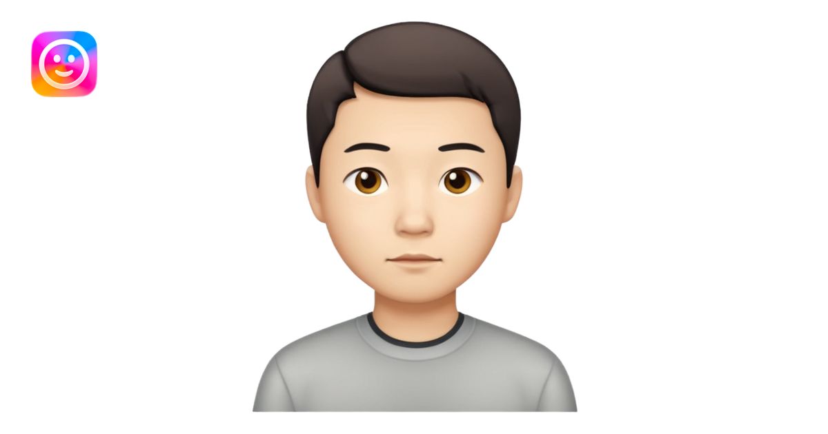 short hair Chinese man, neutral expression emoji | AI Emoji Generator