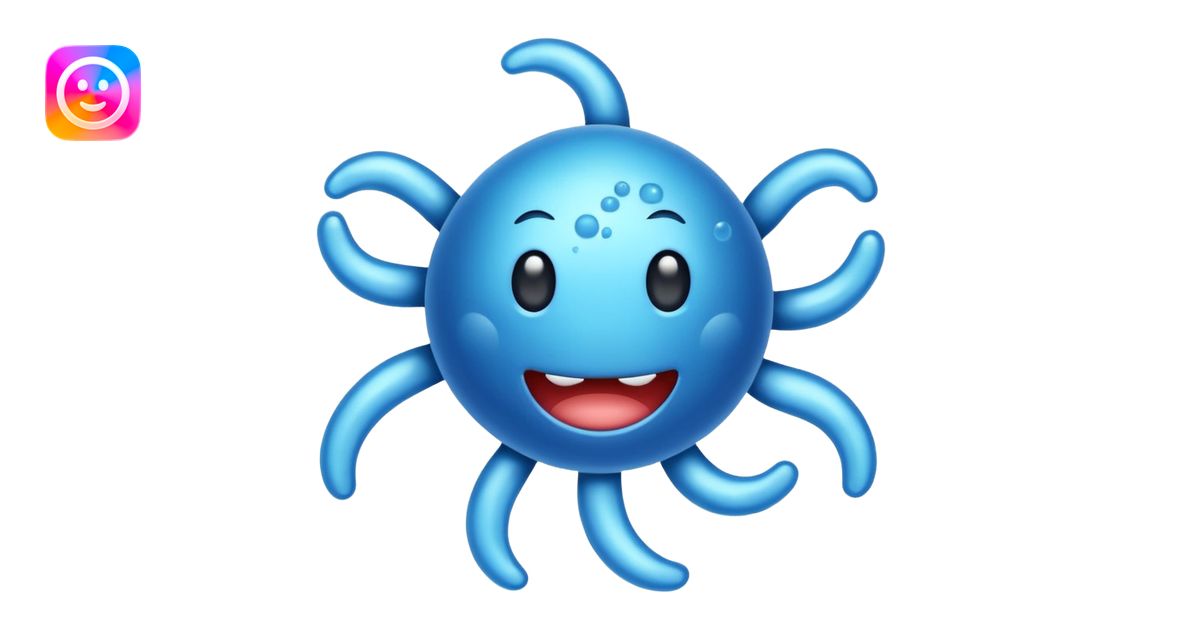 blue microbe germ icon emoji | AI Emoji Generator