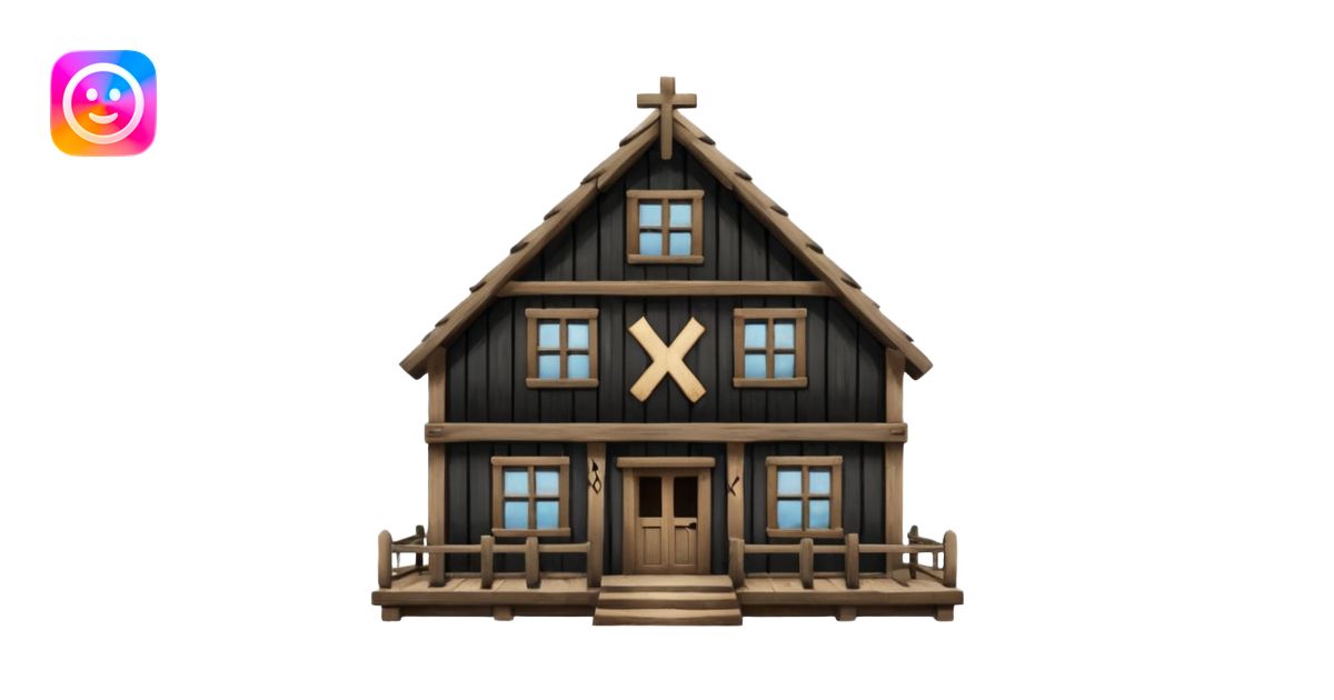 an inn with a big X on it emoji | AI Emoji Generator