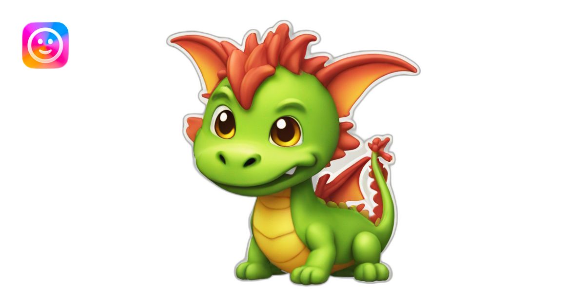 different emojies cute dragon, 3d, sticker emoji | AI Emoji Generator