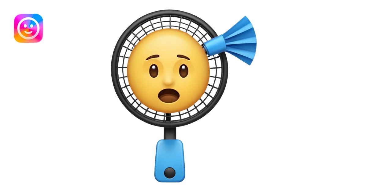 Create a shit emoji being thrown from a fan, like "shit in the fan ...