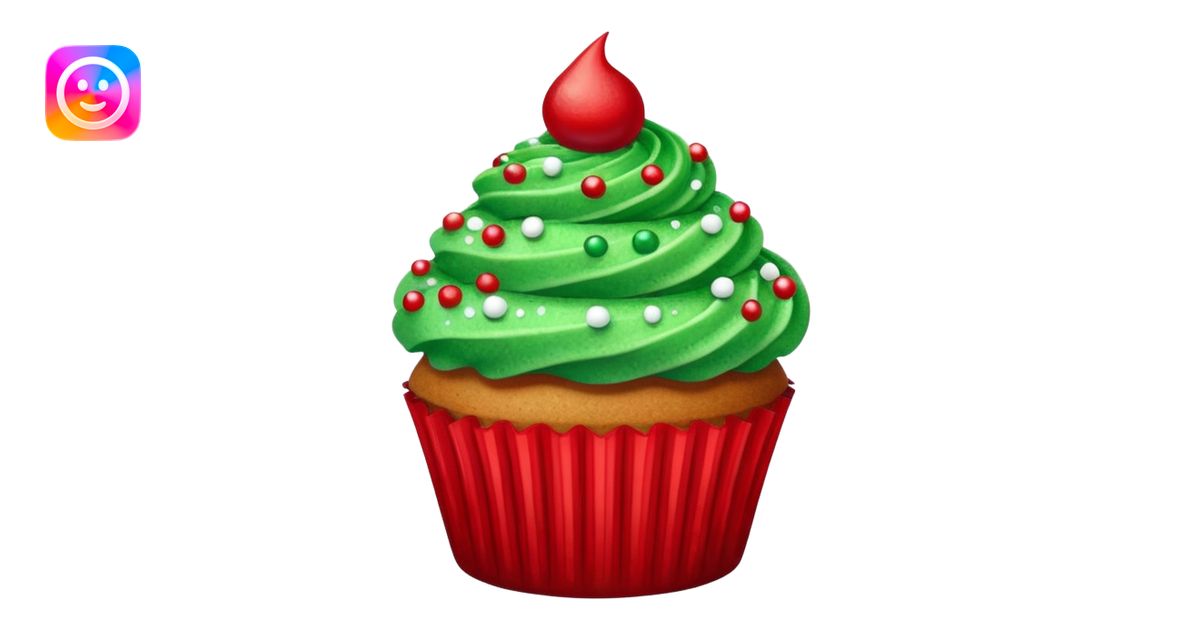 glitter red and green cupcake emoji | AI Emoji Generator