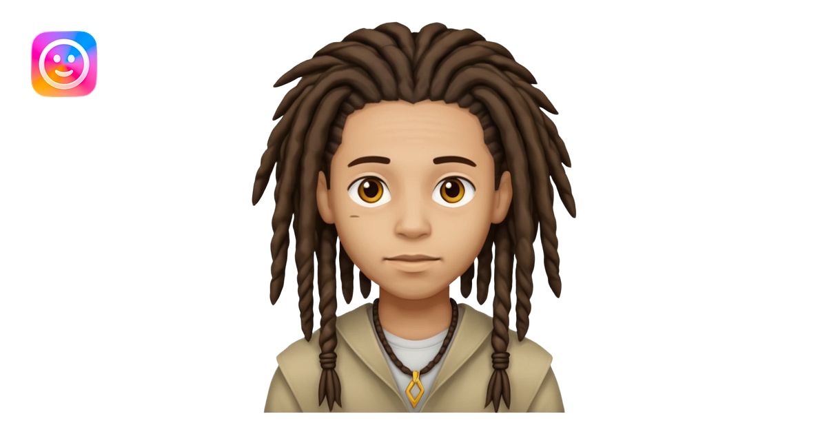 Lightskin Animoji with dreads emoji | AI Emoji Generator