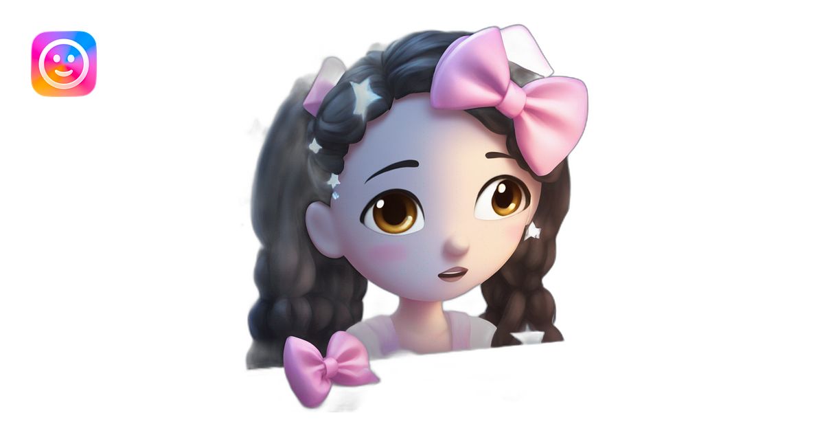 reflection in pink bow mirror emoji | AI Emoji Generator