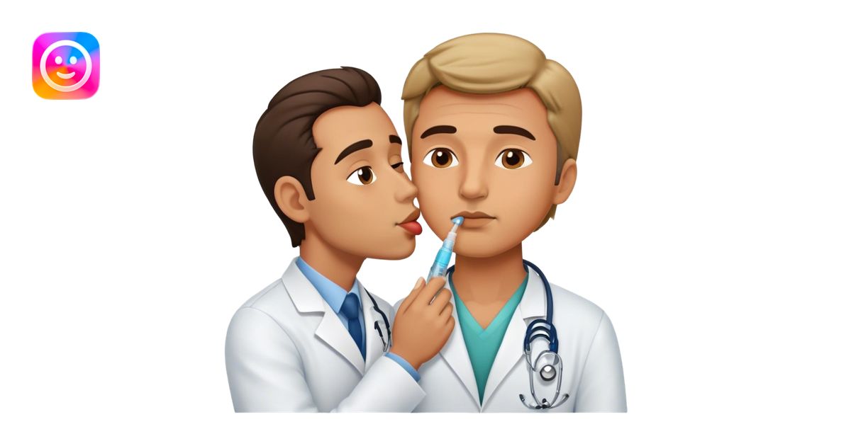 male doctor with injections kissing emoji | AI Emoji Generator