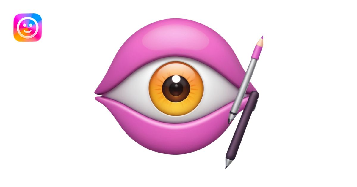 genera un emoji 3d en formato ios de un ojo con eyeliner rosa emoji ...