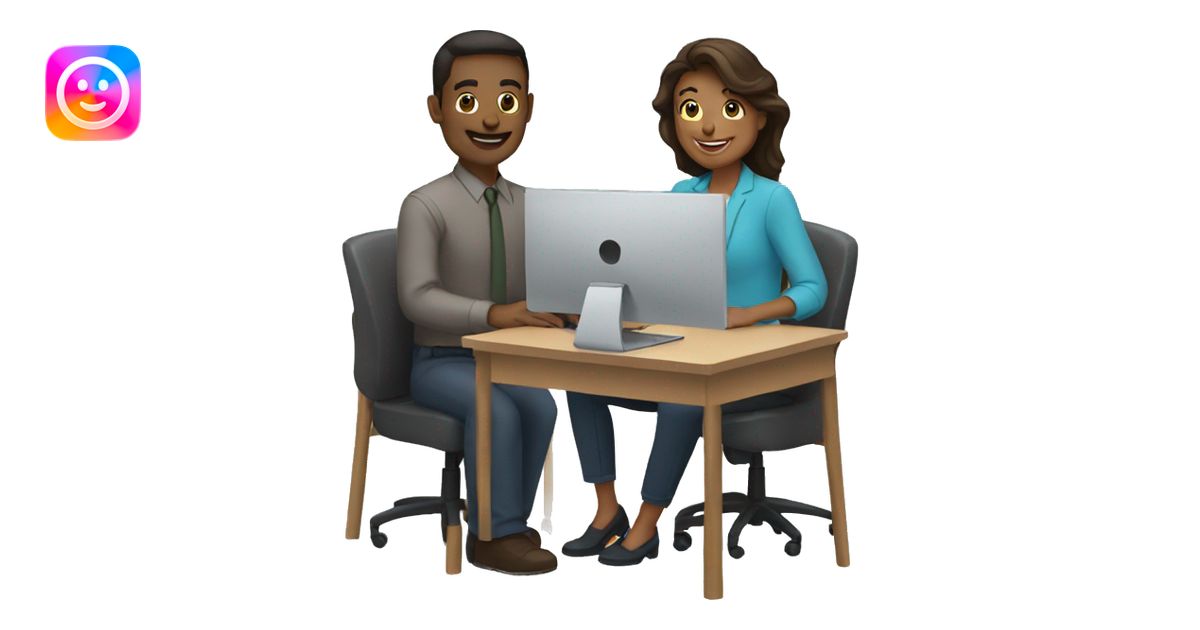 three people working together on computers emoji | AI Emoji Generator