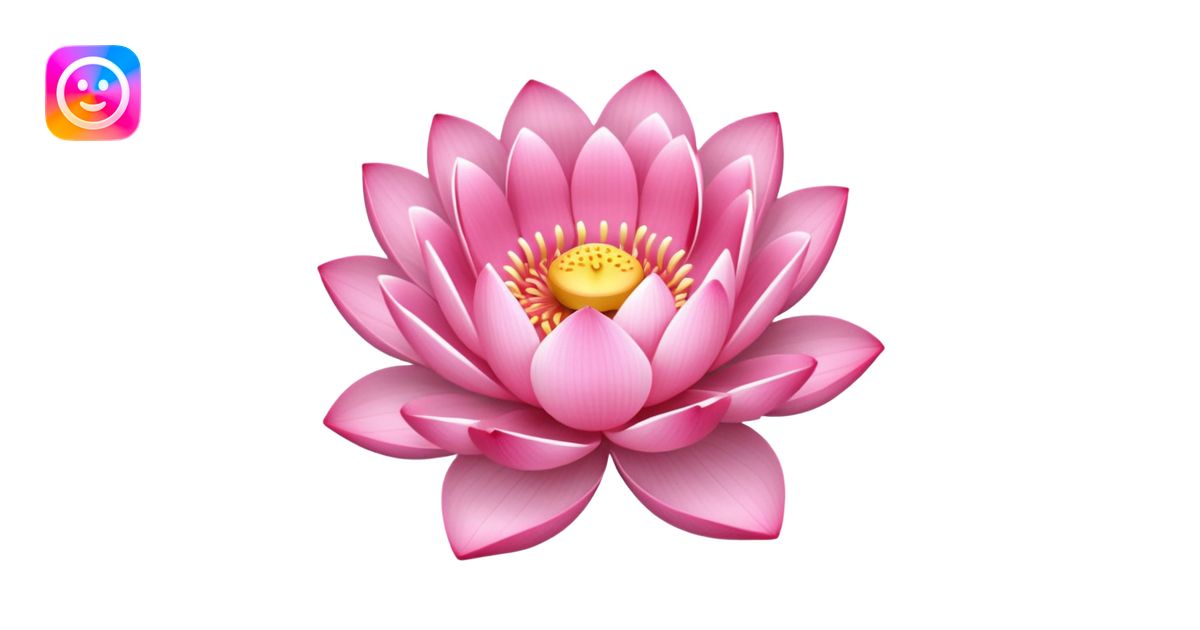 lotus flower with a pink bow on top emoji | AI Emoji Generator