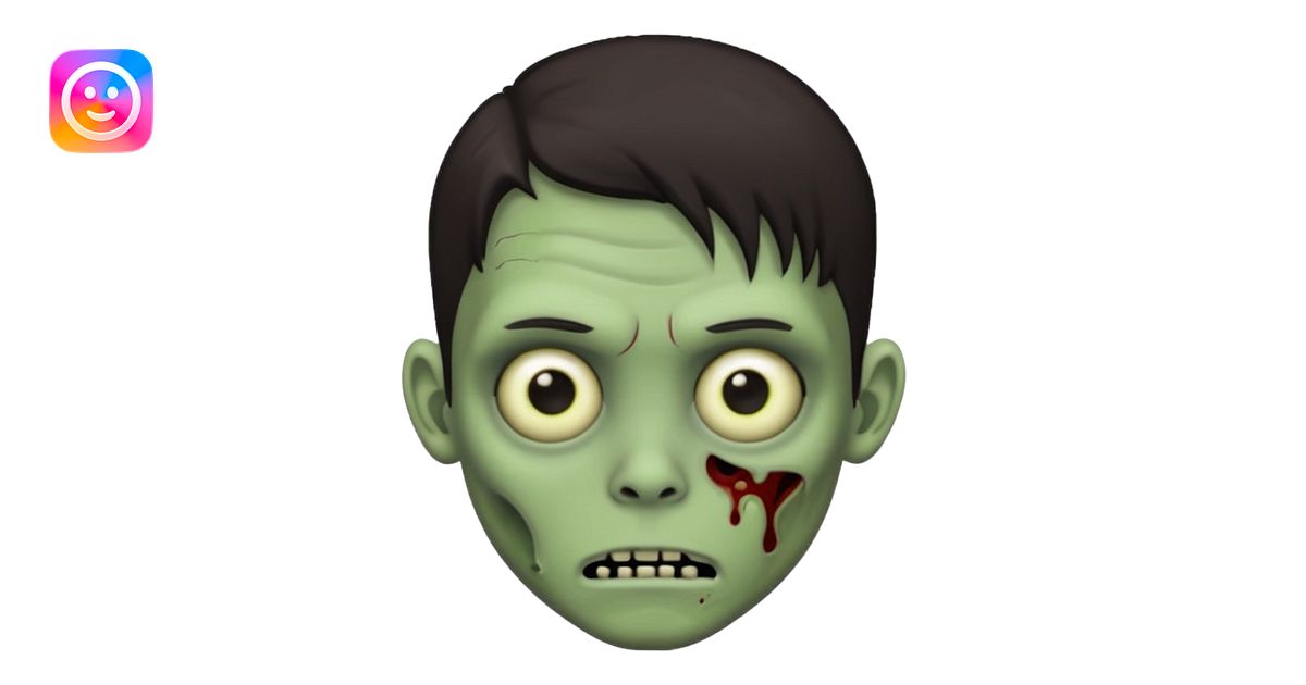 light green zombie boy emoji with dark medium hair emoji | AI Emoji ...