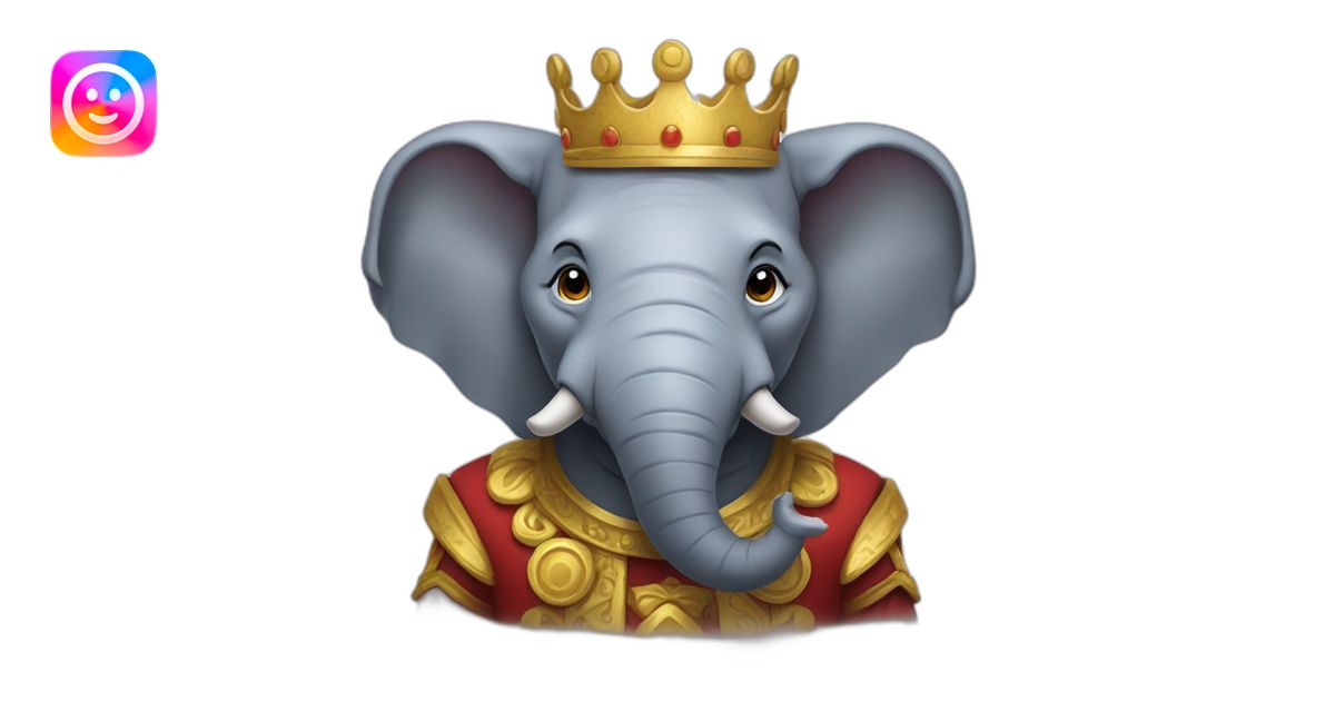 kevin the elephant king emoji | AI Emoji Generator