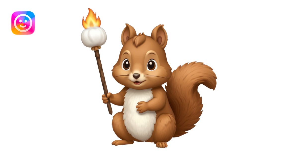 un écureuil qui fait du camping emoji | AI Emoji Generator