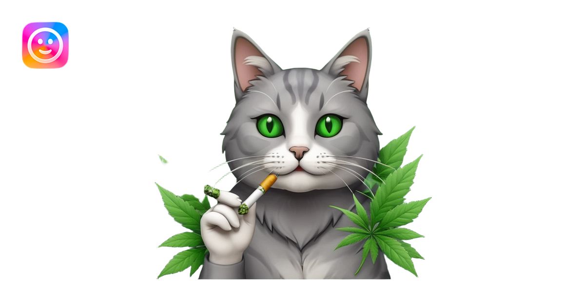 Un gato fumando un porro emoji | AI Emoji Generator