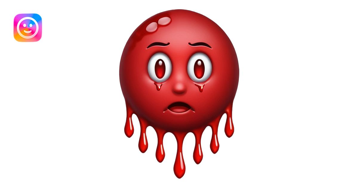 Bold emoji icon of the number 8, dark surface, realistic blood dripping ...