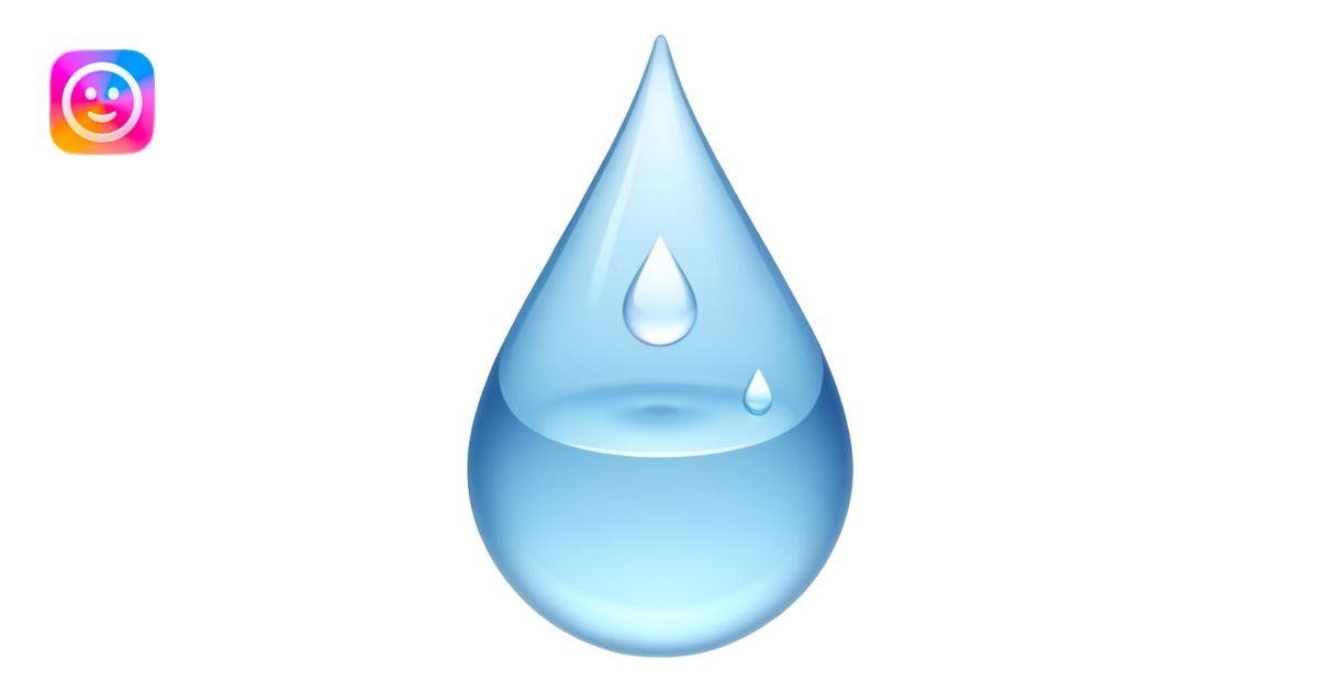 A drop of water in white emoji | AI Emoji Generator