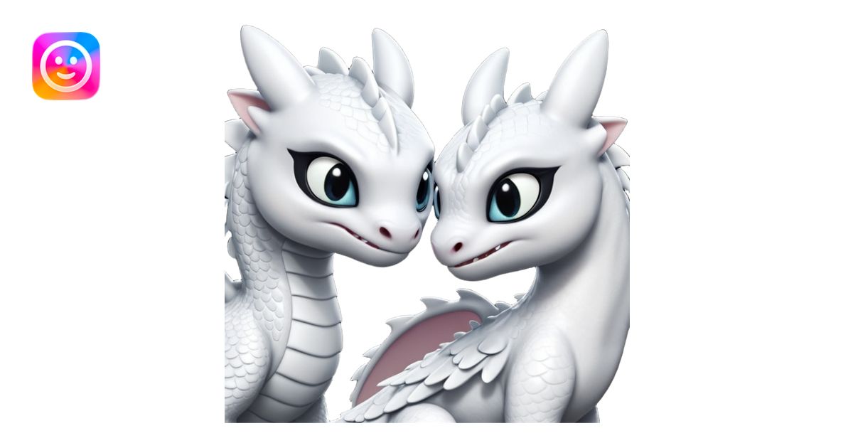 Night fury and light fury emoji | AI Emoji Generator