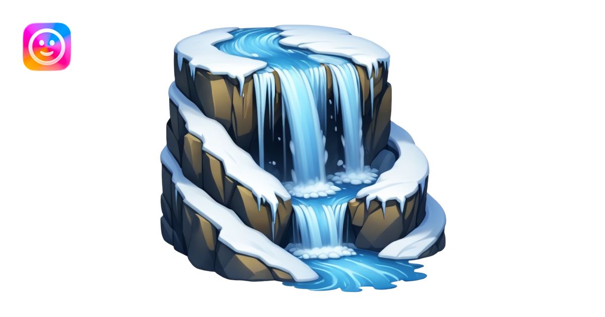 winter snow waterfall emoji | AI Emoji Generator