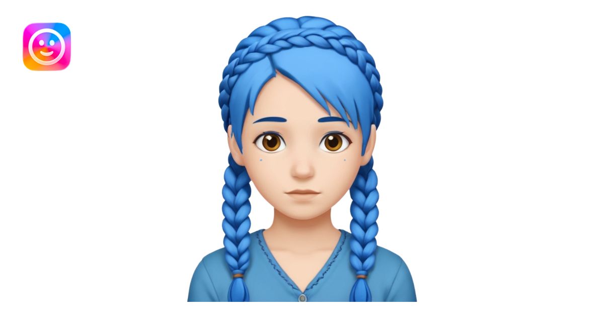 blue hair with braids emoji | AI Emoji Generator