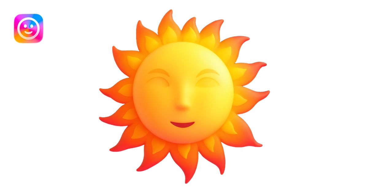scientific sun star emoji with burning surface, solar flares, bright ...