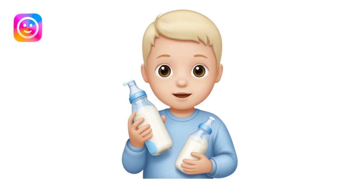Baby and bottle milk emoji | AI Emoji Generator