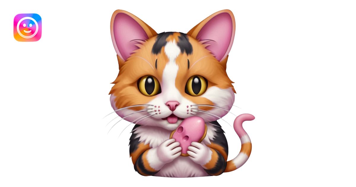A cat holding a dead mouse in its mouth emoji | AI Emoji Generator