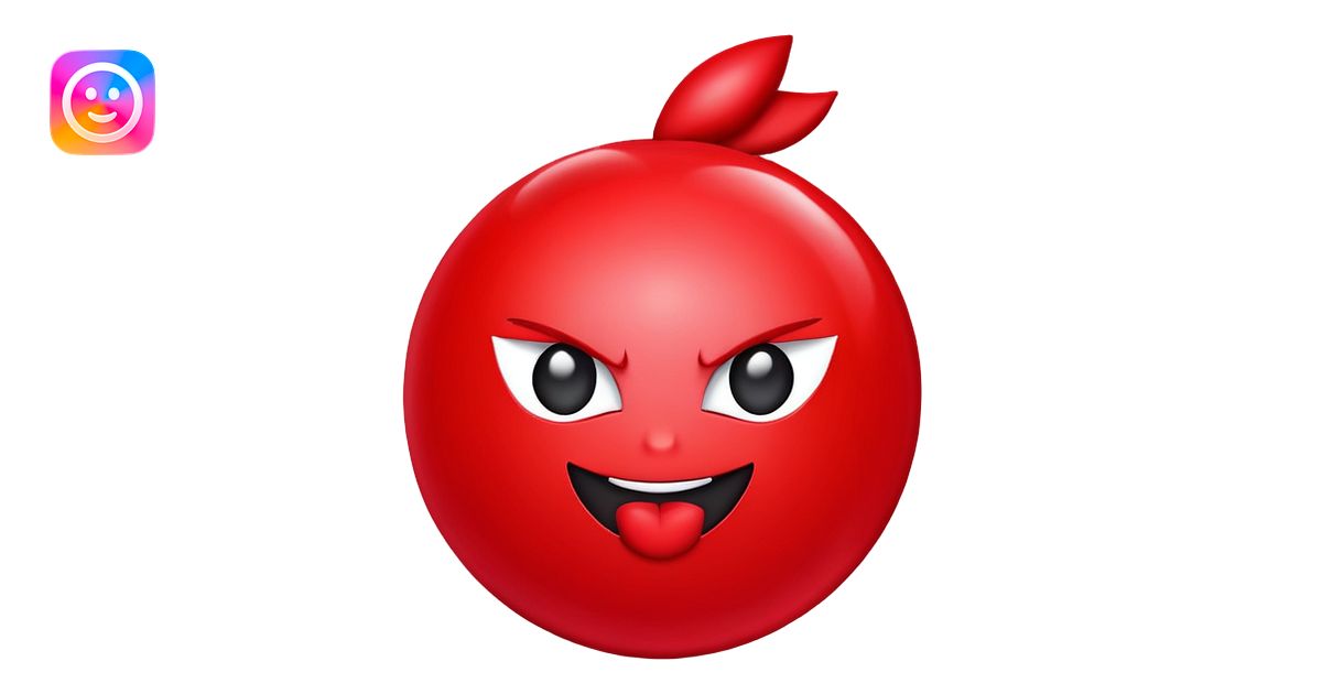 wicked tiktok emoji but red emoji | AI Emoji Generator