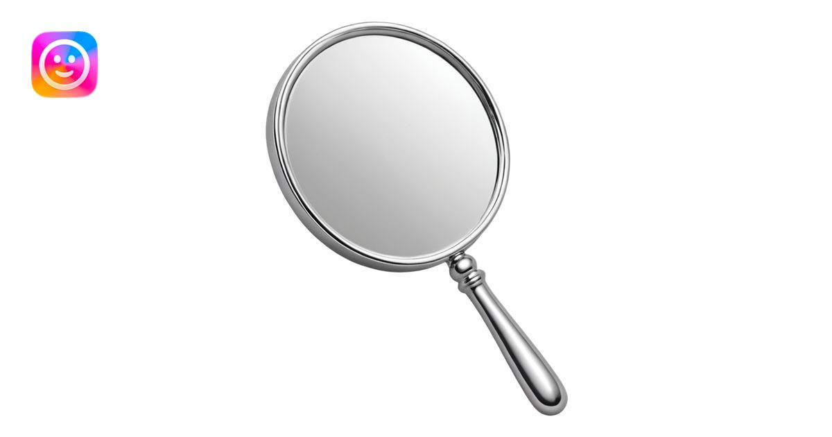 hand mirror, polished silver chrome, erotic vanity aesthetic emoji | AI ...