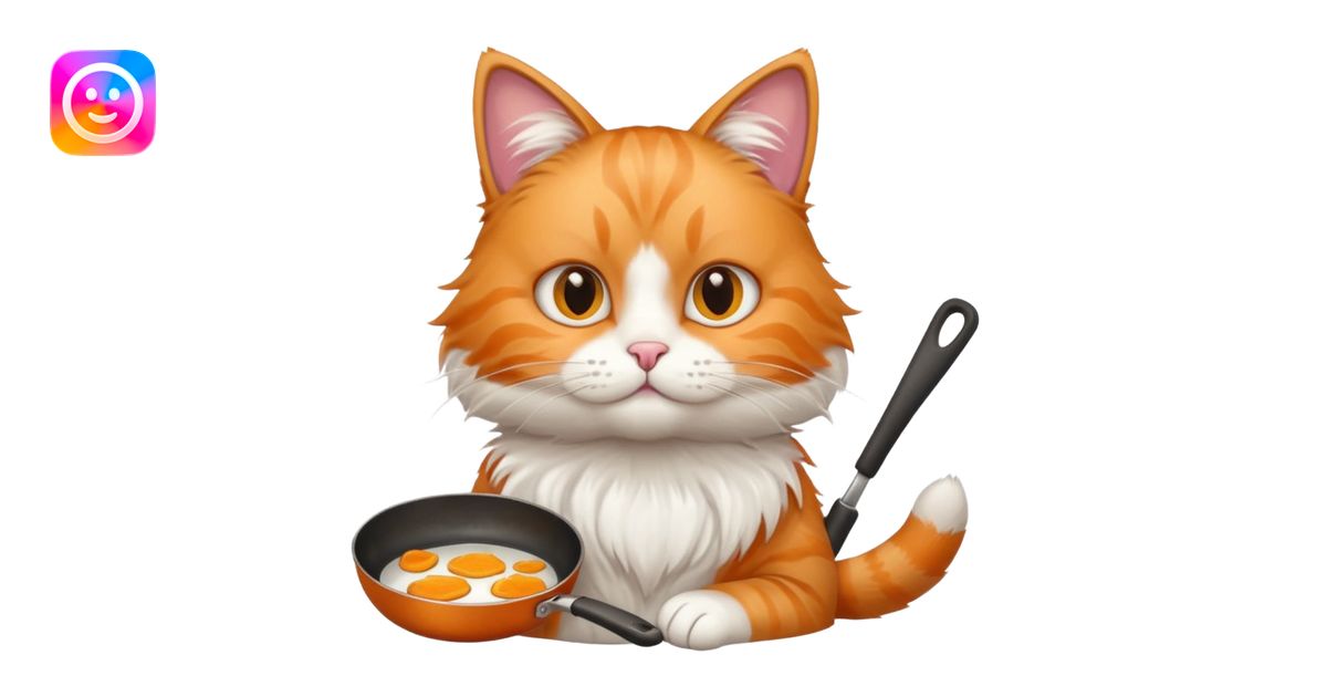 gatto con padella emoji | AI Emoji Generator