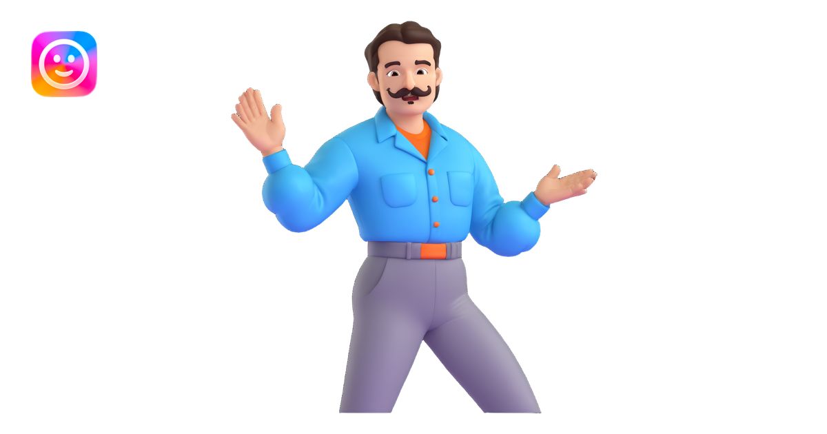 character with slicked back shiny dark brown hair, handlebar mustache ...