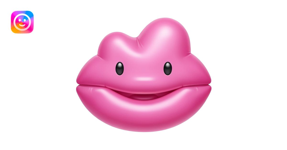 pink puffy inflatable ballon lips emoji | AI Emoji Generator