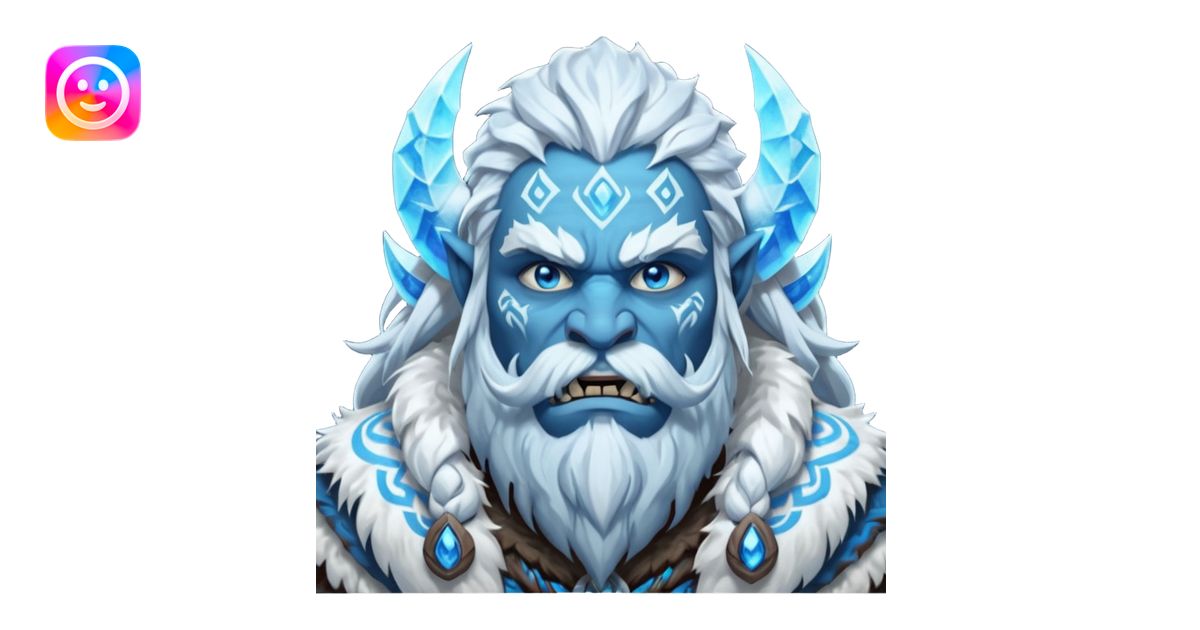 Legendary fantasy orc Christmas portrait icon, Frostfather and Snow ...