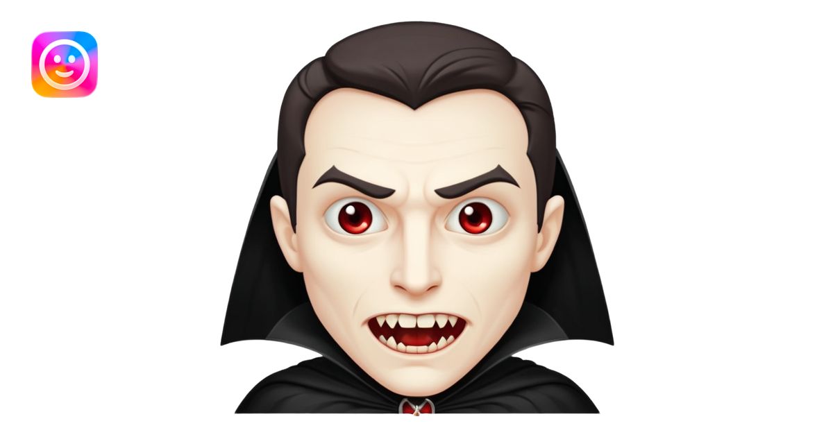 Vampire – Pale figure with fangs and cape emoji | AI Emoji Generator