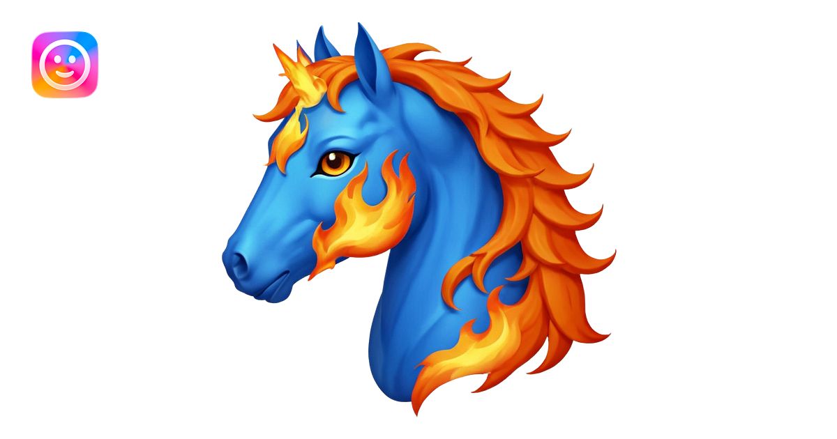 fire horse 2026 blue emoji | AI Emoji Generator