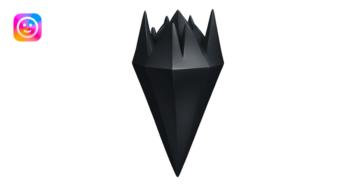 2d singular black spike object emoji | AI Emoji Generator