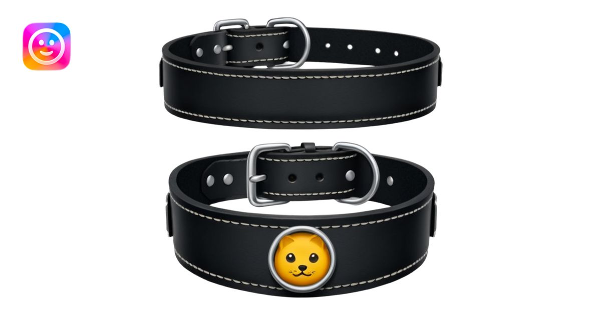 Leather collar engraved , dominance aesthetic emoji | AI Emoji Generator